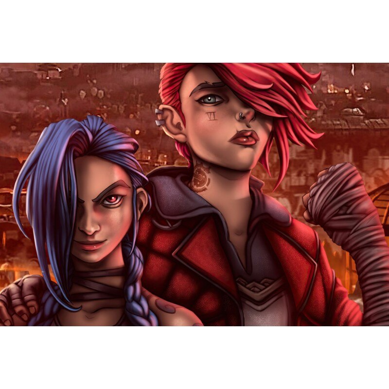 Poster Jinx And VI Fanart, 61x90cm, poster2843, Multicolor - eMAG.ro
