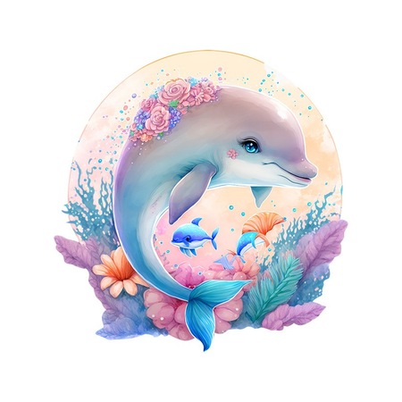 Sticker decorativ Delfin, Multicolor, 56 cm, 5681ST - eMAG.ro
