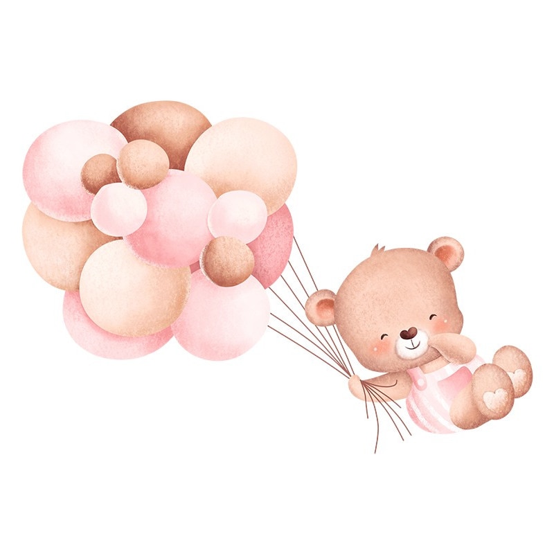 Sticker decorativ Ursulet, Roz, 55 cm, 3917ST - eMAG.ro