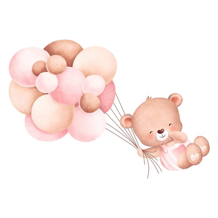 Sticker decorativ Ursulet, Roz, 55 cm, 3917ST - eMAG.ro