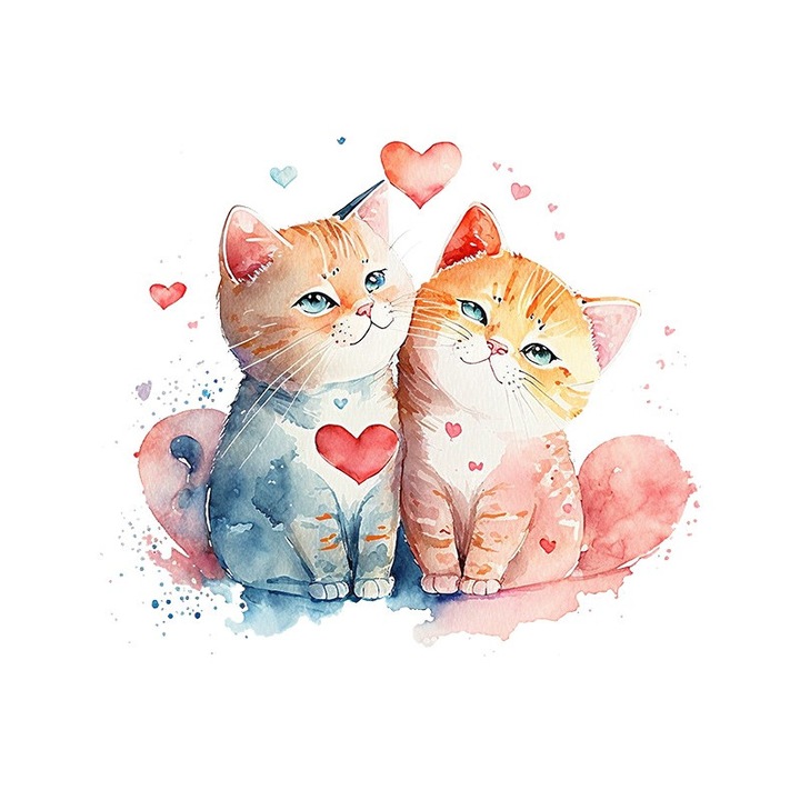 Sticker decorativ Pisici, Multicolor, 48 cm, 3808ST - eMAG.ro