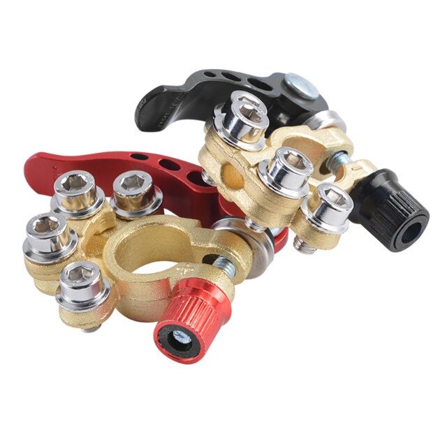 Set doua borne Profesionale, baterie auto, cu patru terminale si cleme ...