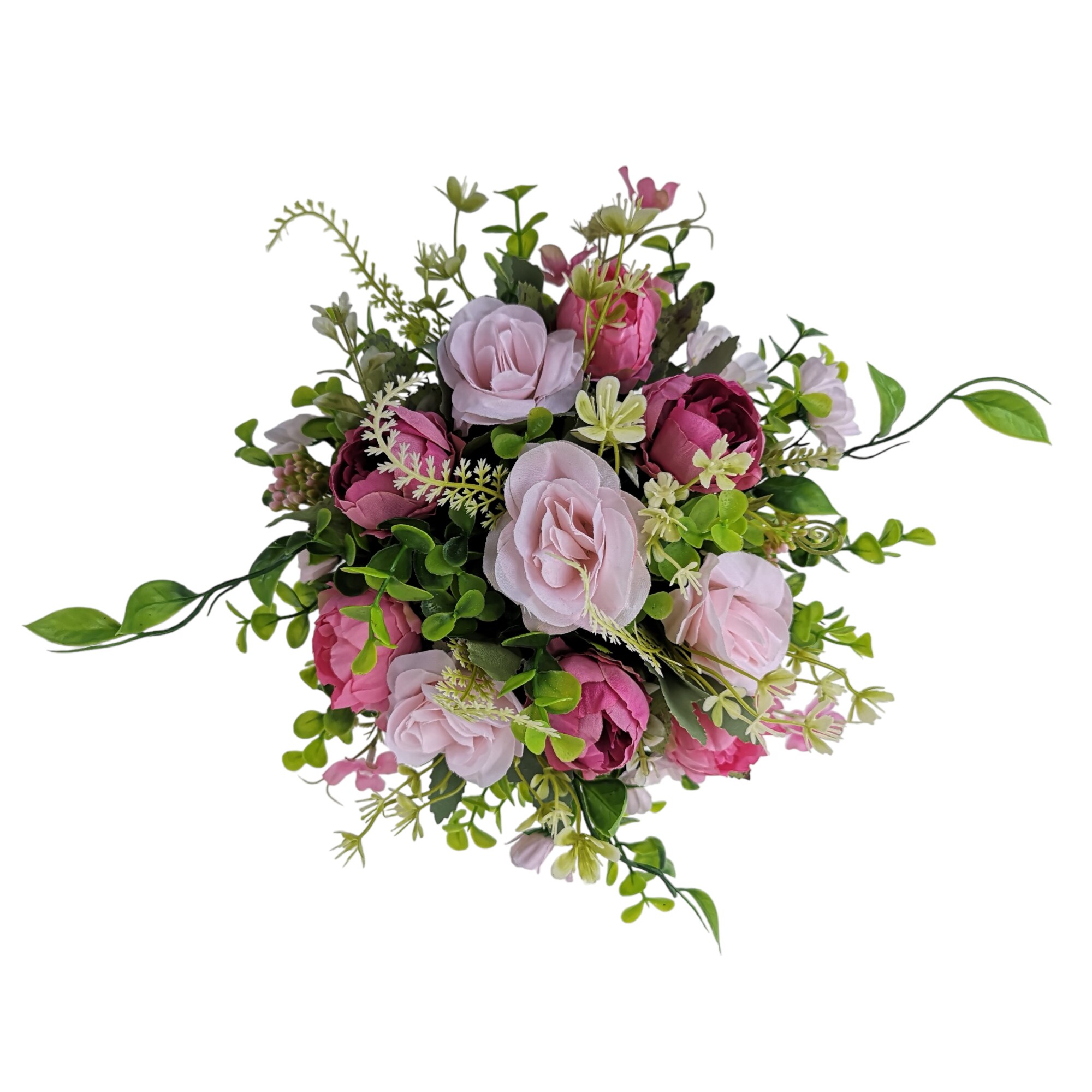 Aranjament floral cu flori artificiale 24x22 cm, Dady, cu trandafiri ...