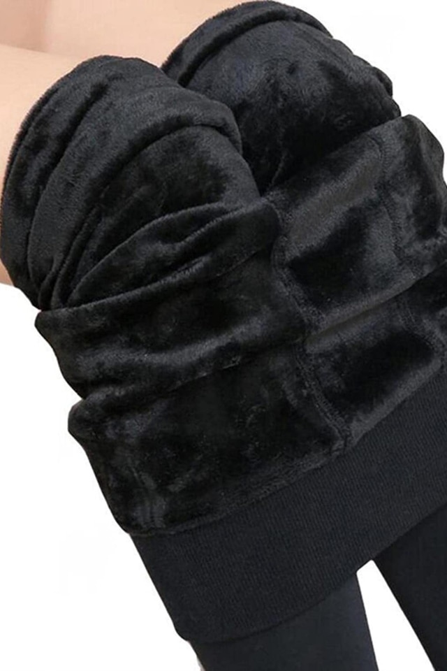 Colanti termici de iarna imblaniti Negru, One Size - eMAG.ro