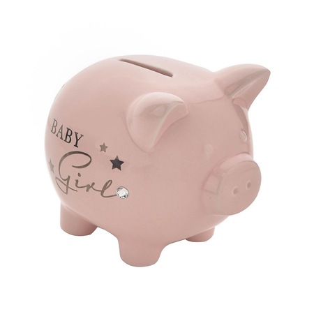 Pusculita porcusor din ceramica, mesaj Baby Girl, Bambino by Juliana ...