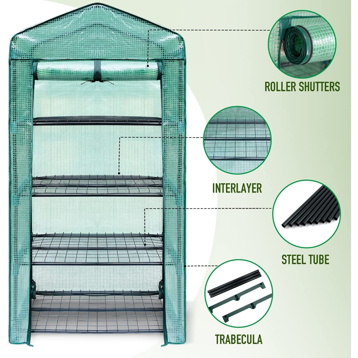 Mini Sera gradina cu 4 rafturi pentru interior, exterior, cresterea ...