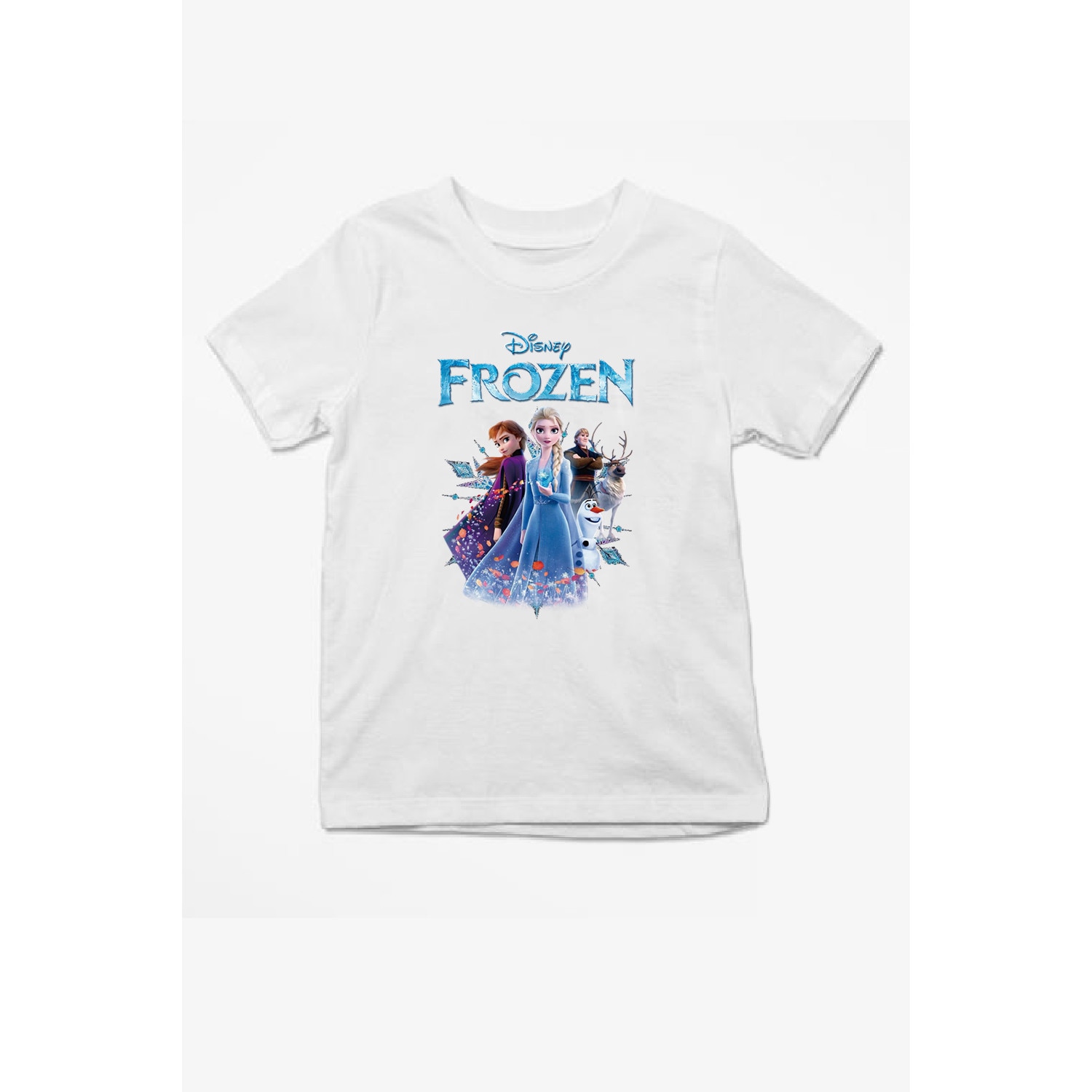 Tricou personalizat pentru copii cu imprimeu, Desene - Frozen, Alb, 110 ...