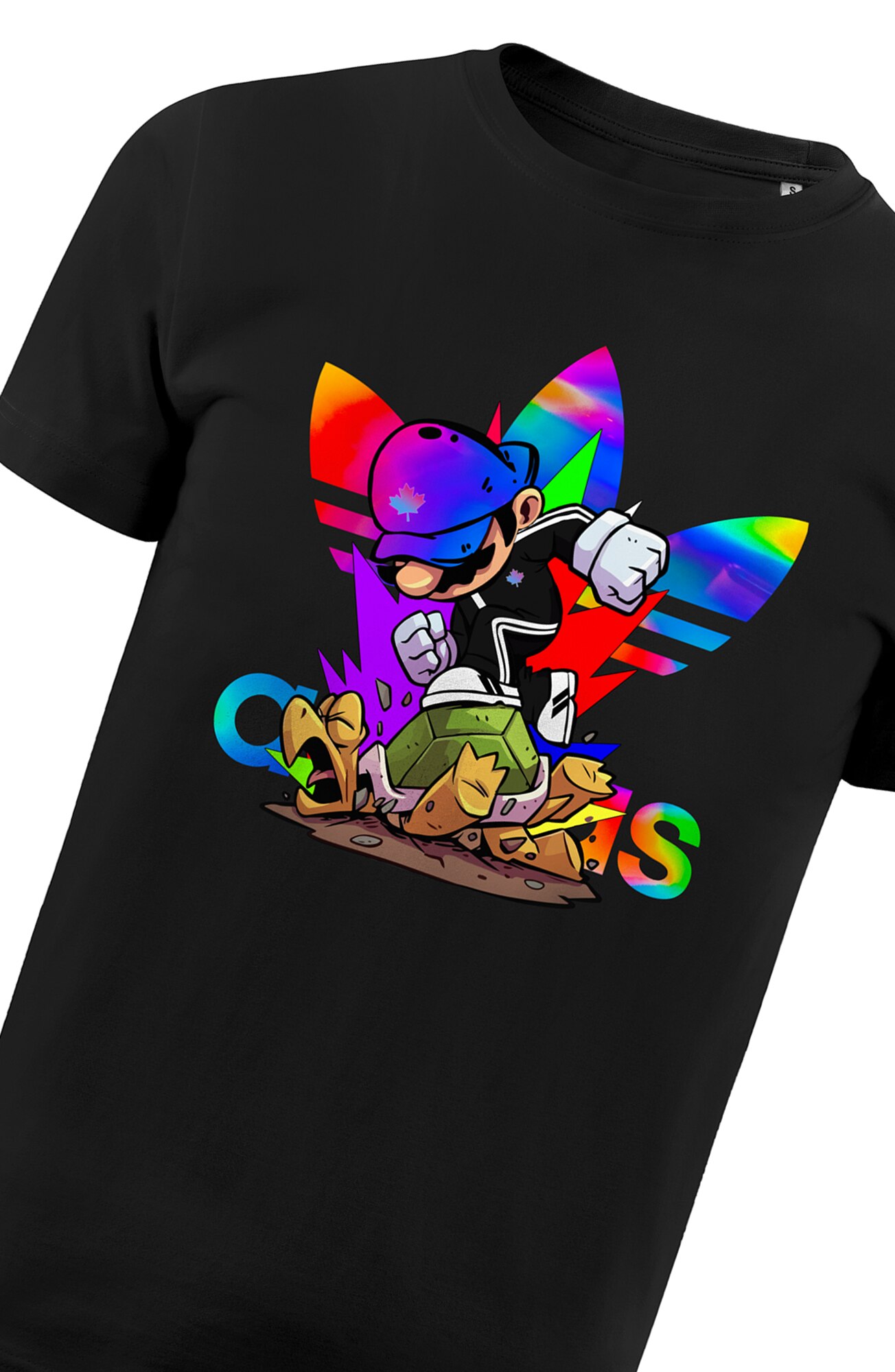 Tricou barbati, Mario walk with adidas, 100% Bumbac, Negru, XL - eMAG.ro