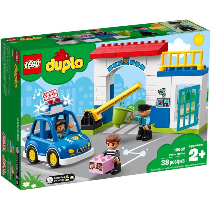 Set 38 piese constructie Duplo - Statie de politie, Lego, Multicolor ...