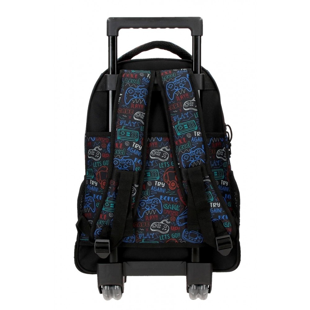 Rucsac troler baieti Roll Road Next Level, 2 roti duble, 2 ...