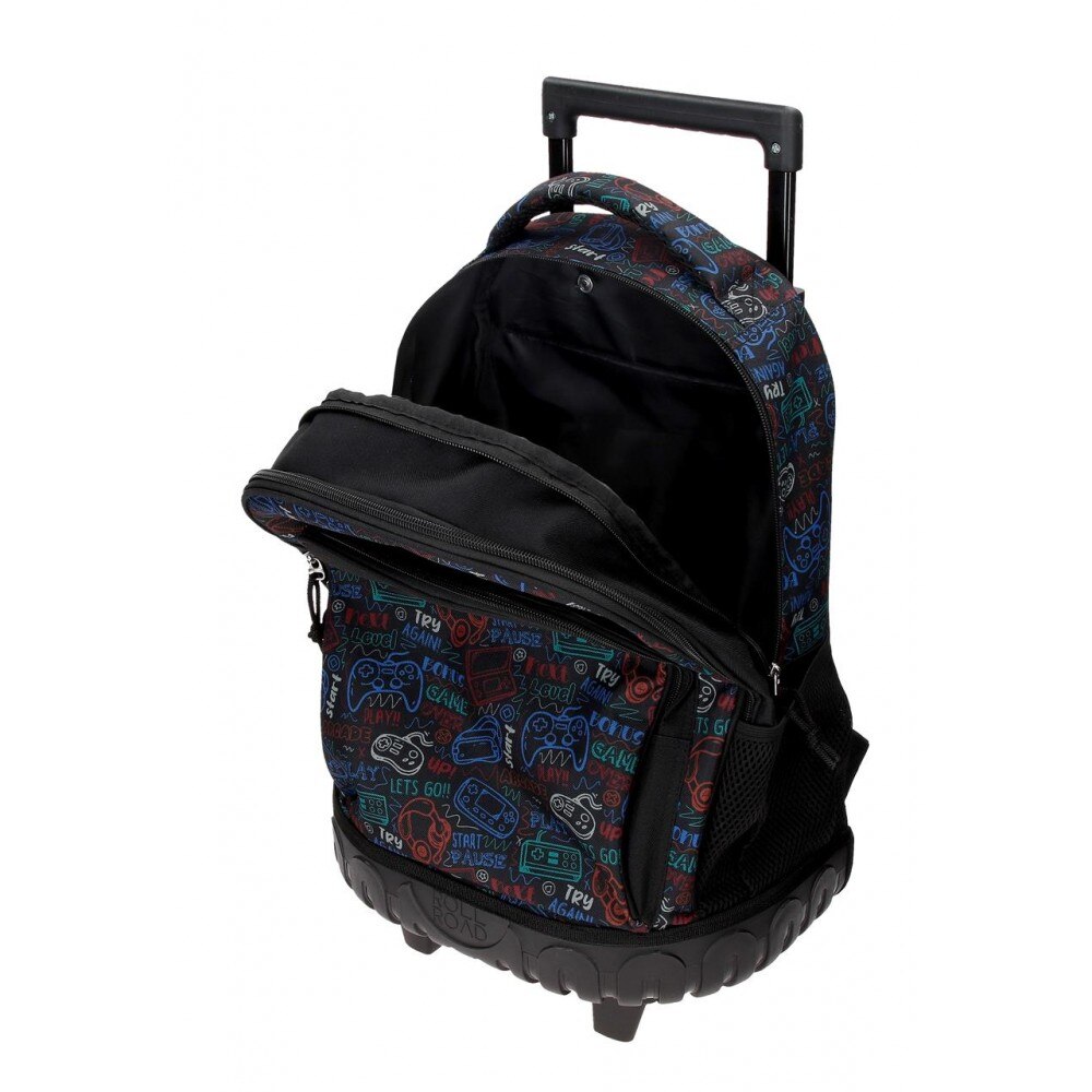 Rucsac troler baieti Roll Road Next Level, 2 roti duble, 2 ...