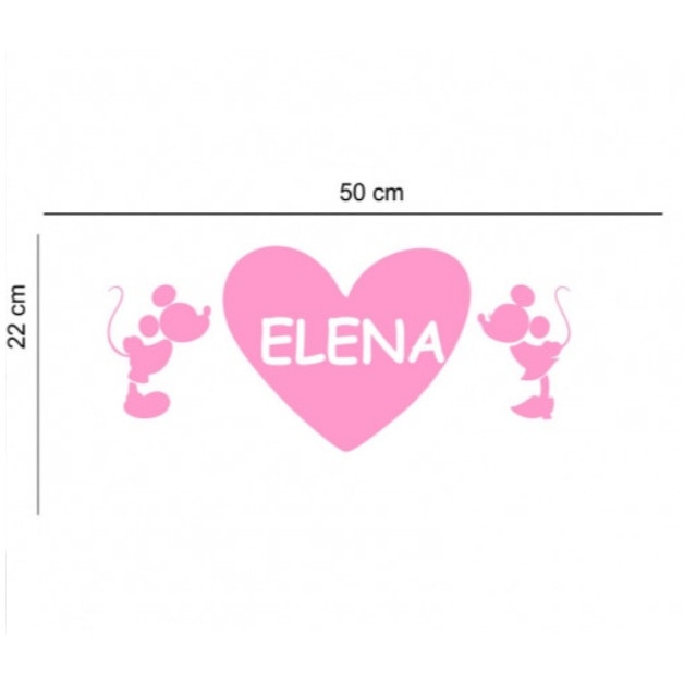 Sticker decorativ, Soricei Inima Elena, roz, 50x22 cm - eMAG.ro