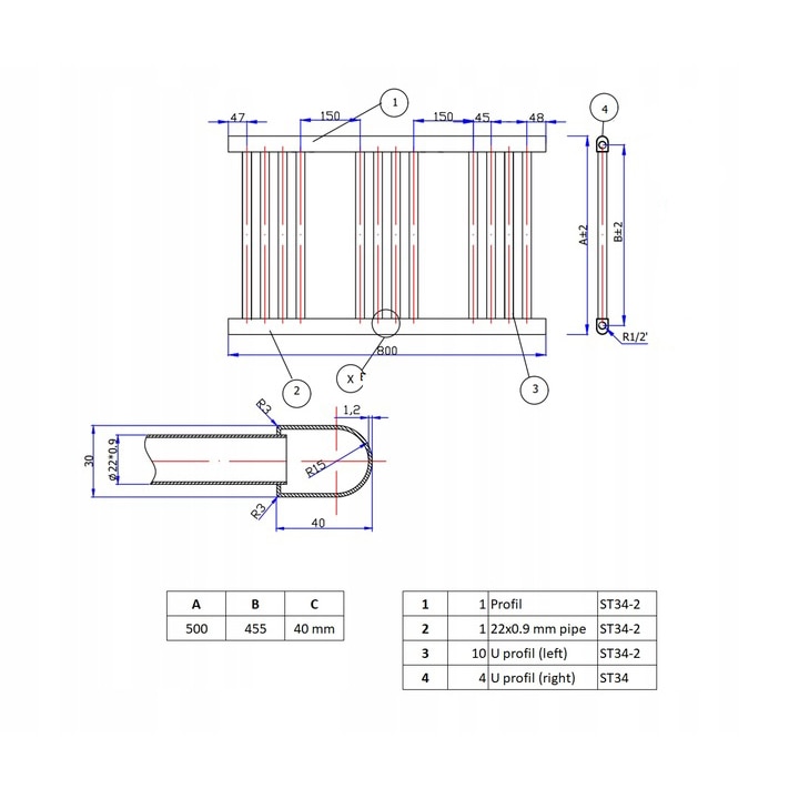 Radiator de baie, Granitan, 80x50 cm, Negru - eMAG.ro