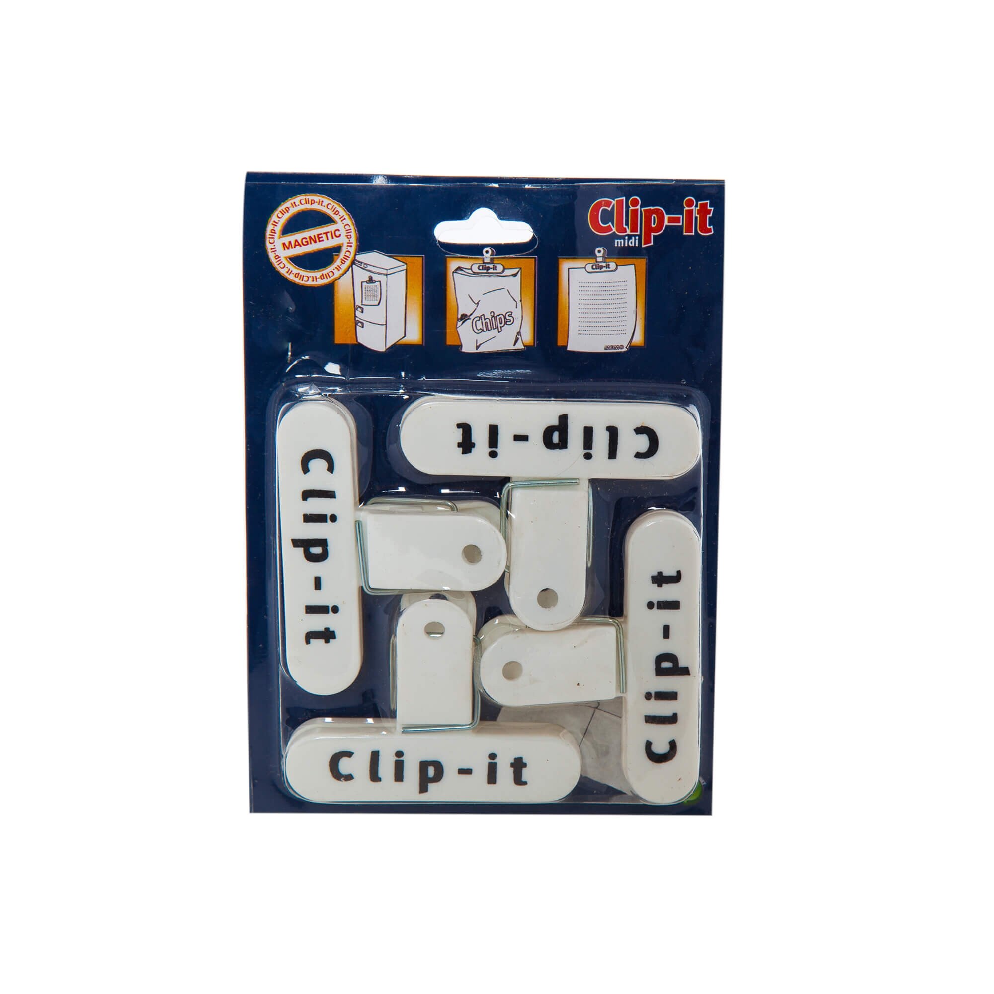 Set 4 clipsuri cu magnet atasabil, albe, 70025WH - eMAG.ro
