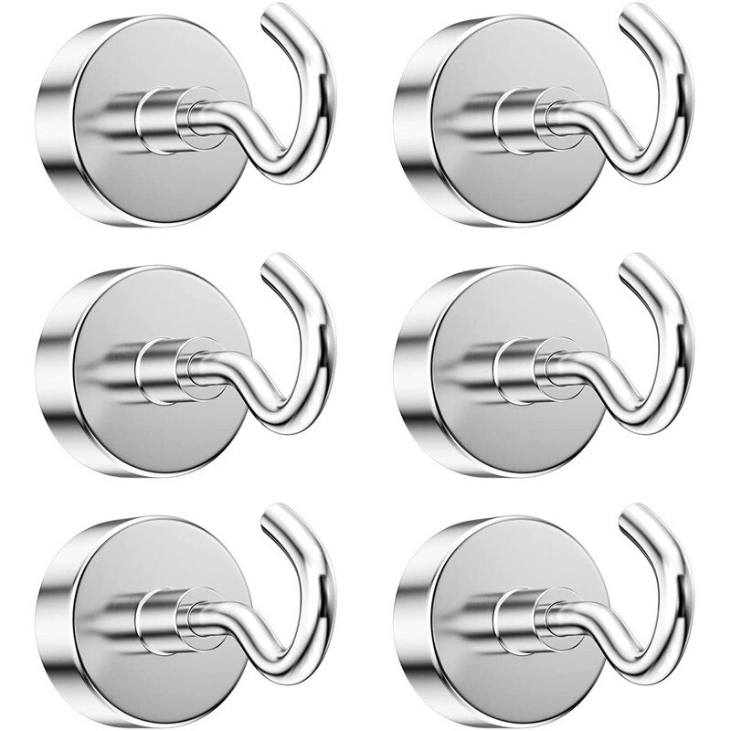 Set Carlige Magnetice, 6 Piese, Sarcina Maxima 12 Kg, 20mm, Magneti ...