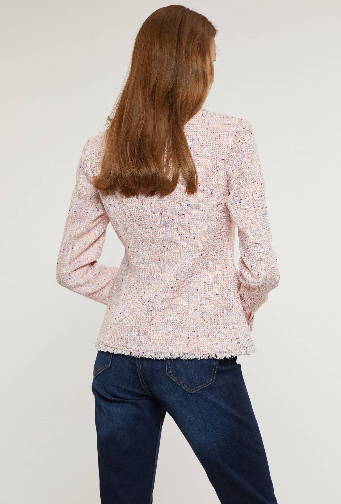 Sacou elegant din tweed, Monnari, Poliester, Roz, 36 - eMAG.ro