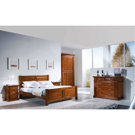 Set Dormitor Clasic 2 culoare nuc Dimensiuni pat L 173 P 209 Hf 60 Hc ...