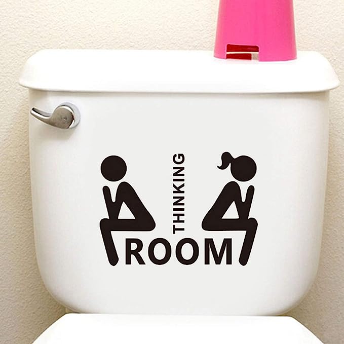 Sticker indicator toaleta, Thinking room, negru, 22x16 cm - eMAG.ro
