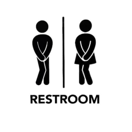 Sticker indicator toaleta, Restroom, negru, 25x16 cm - eMAG.ro