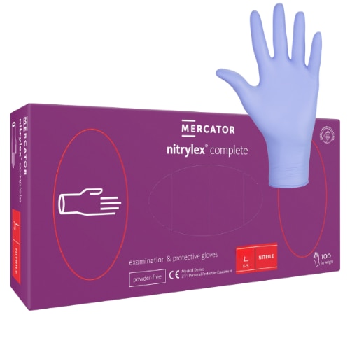 Set 100 Manusi Nitril, Mercator Nitrylex, nepudrate, lila, M - eMAG.ro