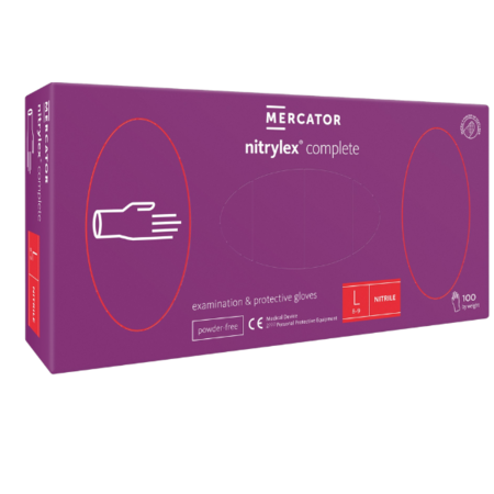 Set 100 Manusi Nitril, Mercator Nitrylex, nepudrate, lila, L - eMAG.ro