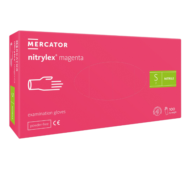 Set 100 Manusi Nitril, Mercator Nitrylex, nepudrate, magenta, S - eMAG.ro