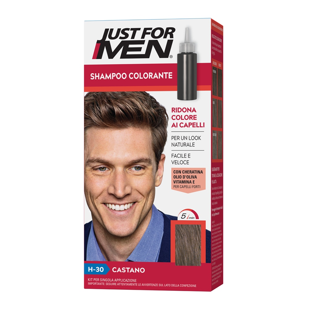 Sampon colorant Just For Men Castano H-30, 66 ml - eMAG.ro