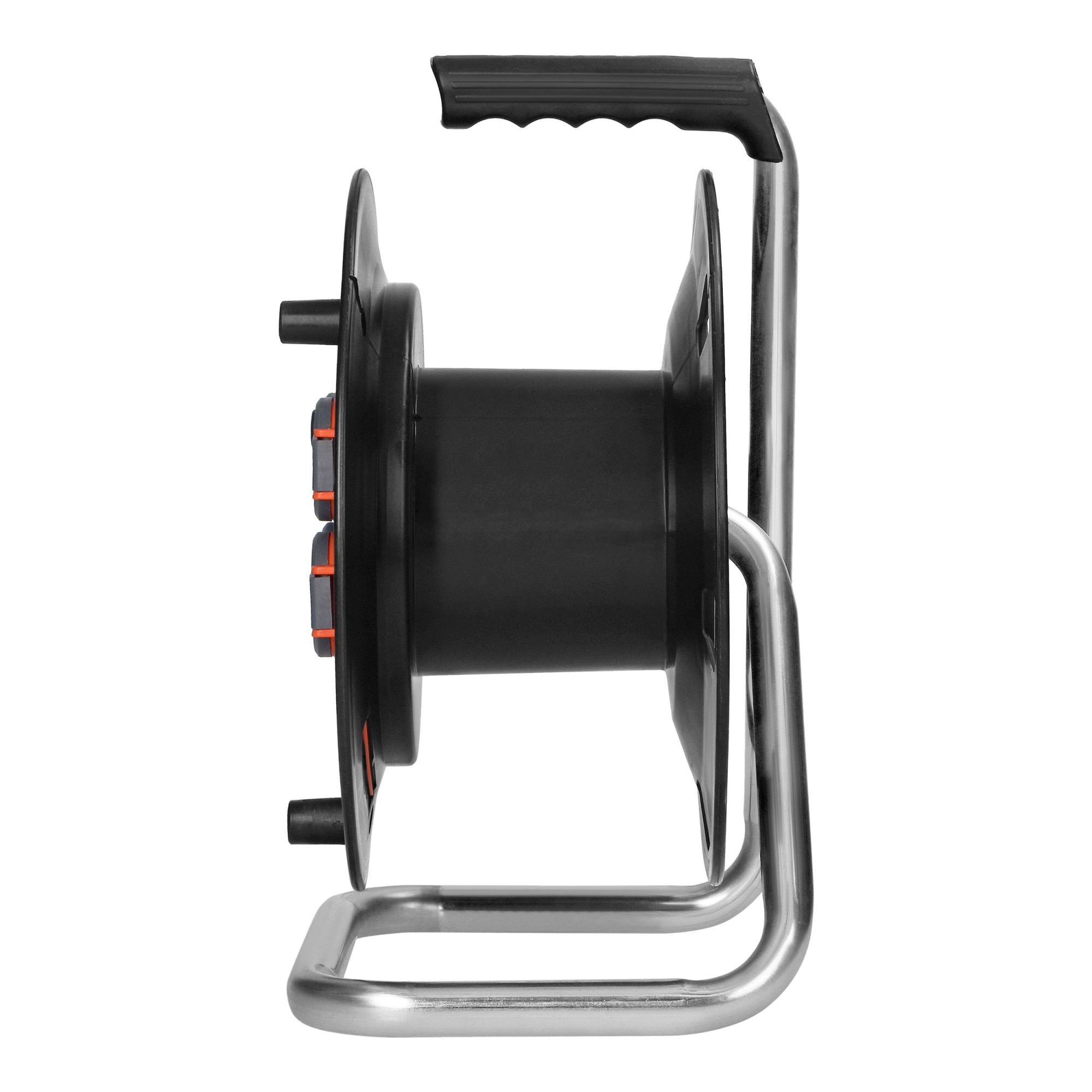 Derulator cablu cu tambur, fara cablu, 4 prize cu capac, IP 44, negru ...