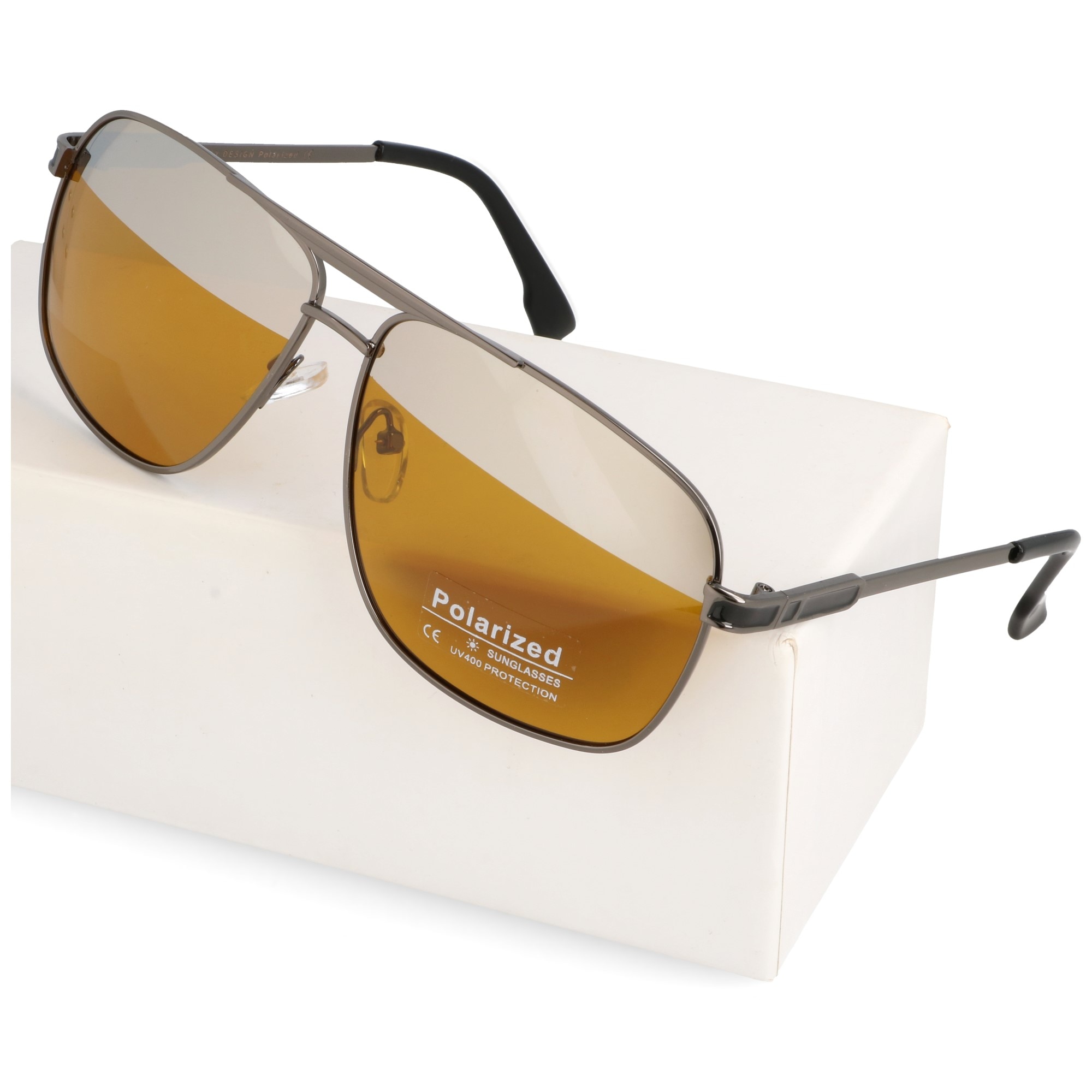 Ochelari de soare polarizati barbati Born86, Jake, Metal, Maro - eMAG.ro