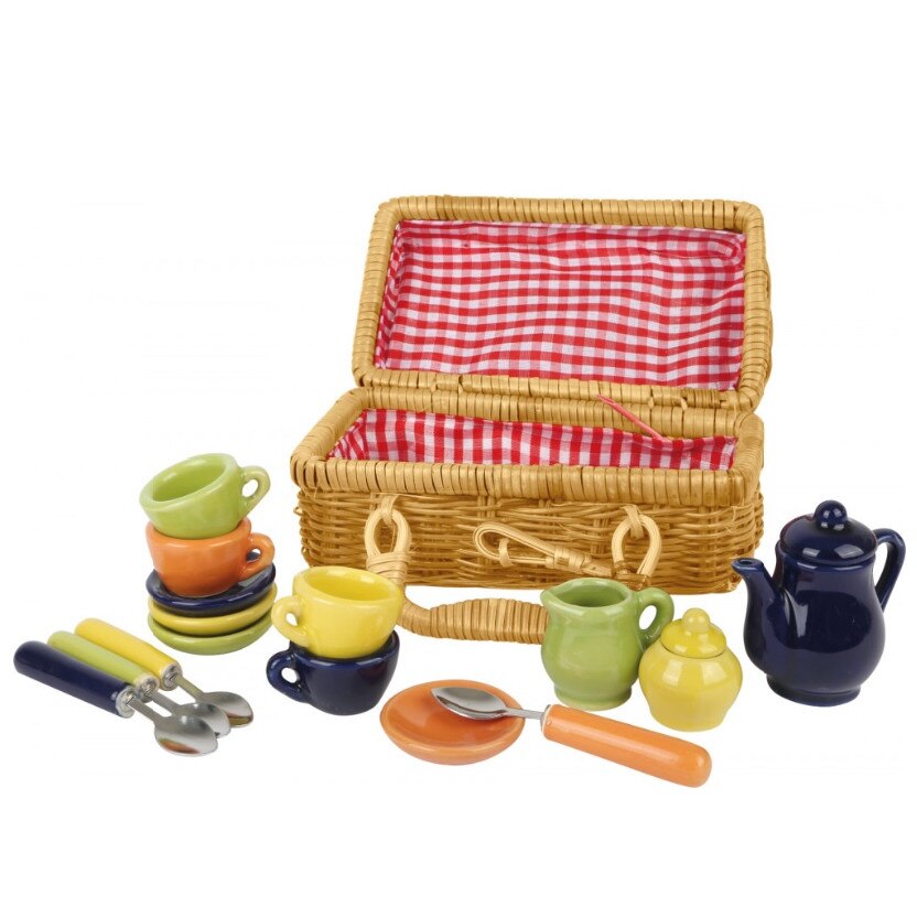 Cosulet picnic excursie culinara cu papusi - Set 18 piese - eMAG.ro
