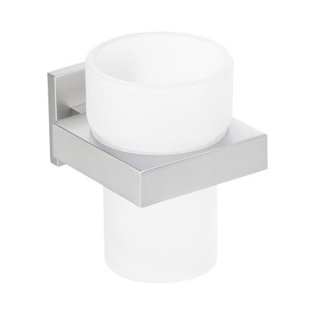 Pahar baie cu suport Tiger Items, crom mat, 10 cm - eMAG.ro