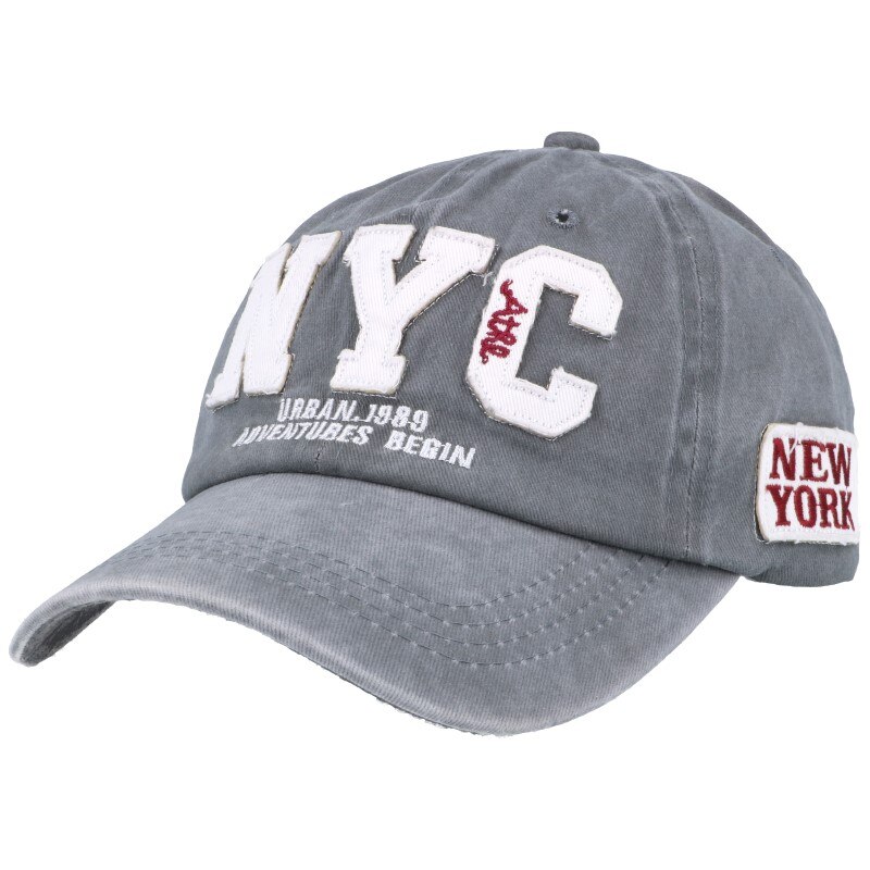 Sapca baseball unisex, Born86, NYC, Bumbac, 54-58 cm, Gri - eMAG.ro