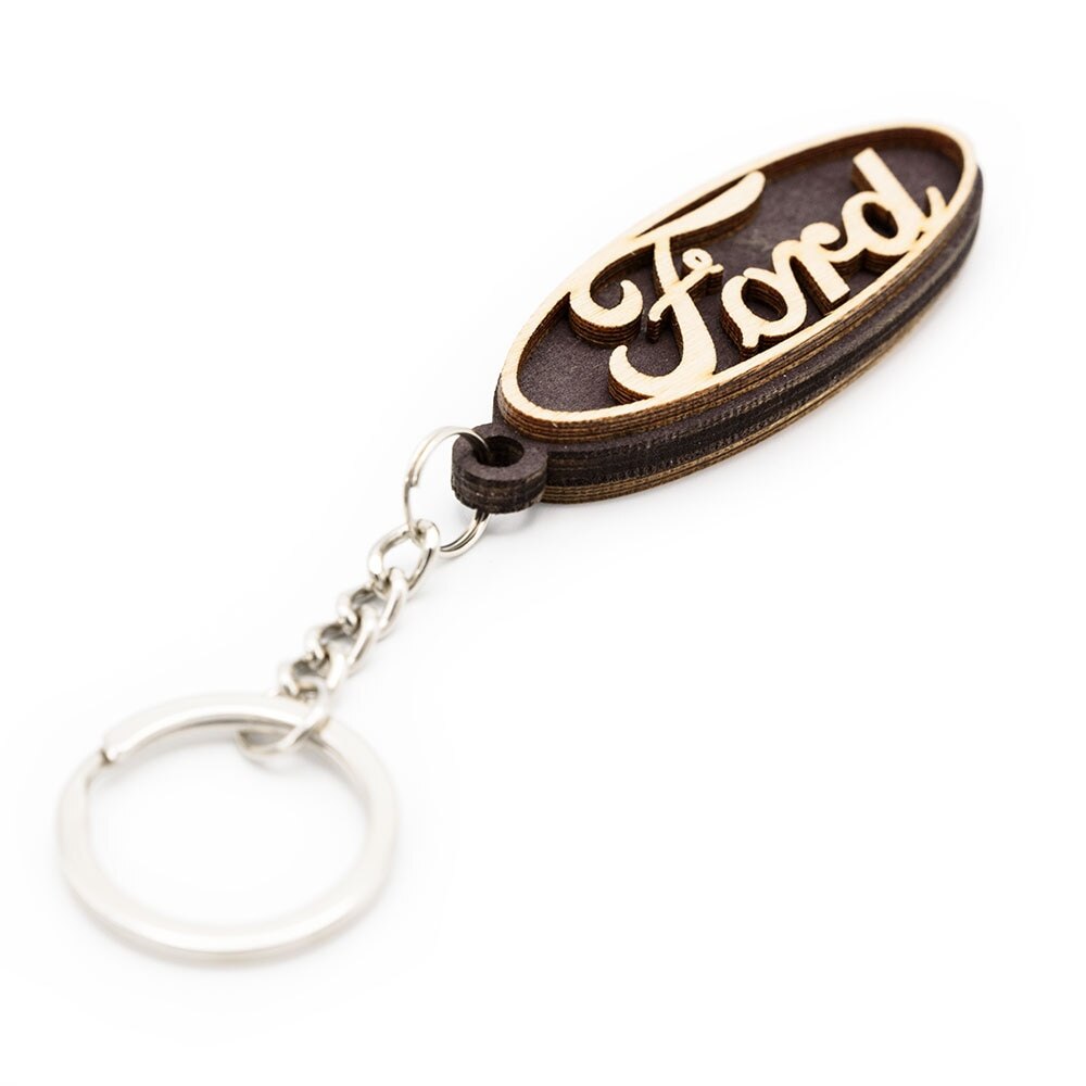 Breloc din lemn, logo Ford, 6,8 x 2,3 cm - eMAG.ro