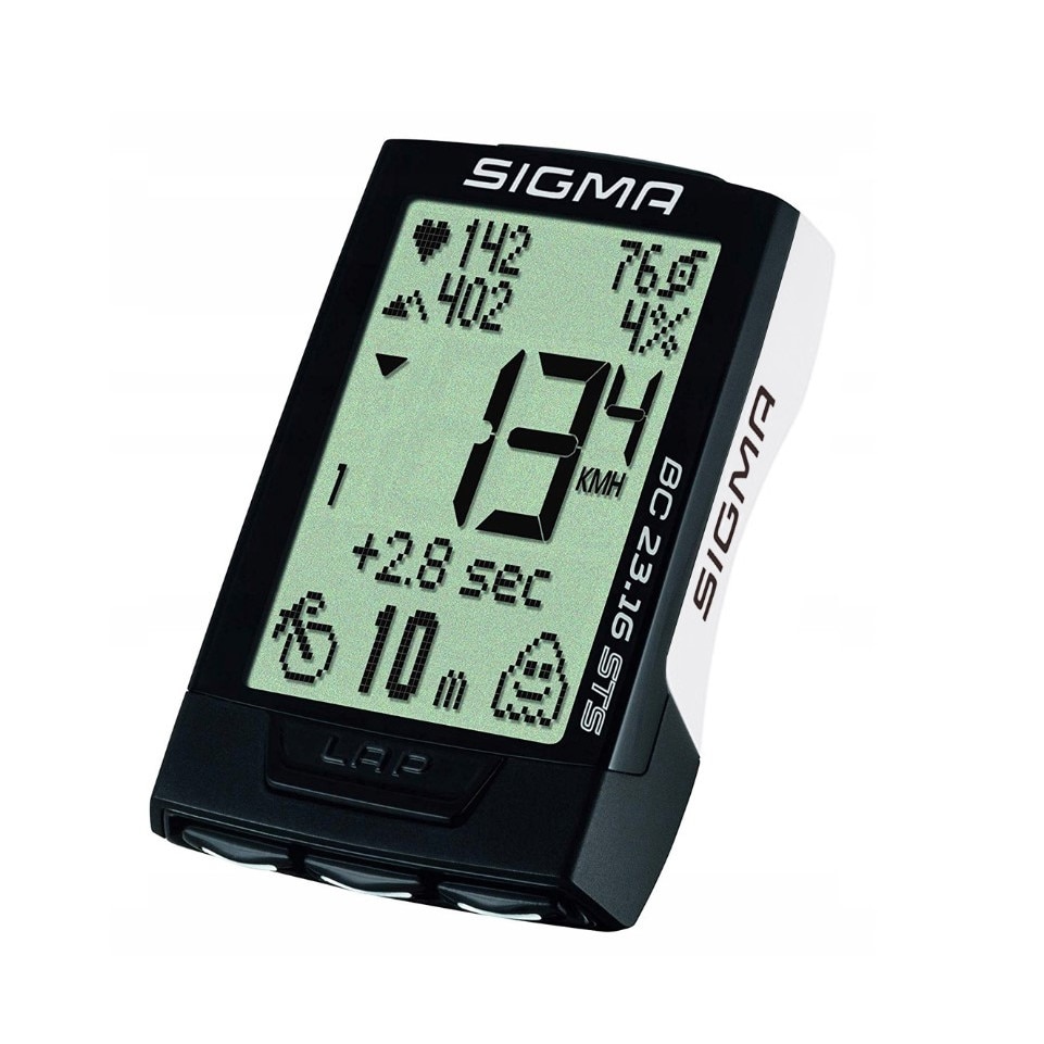 Ciclocomputer pentru biciclete, Sigma, 16 functii, Negru - eMAG.ro