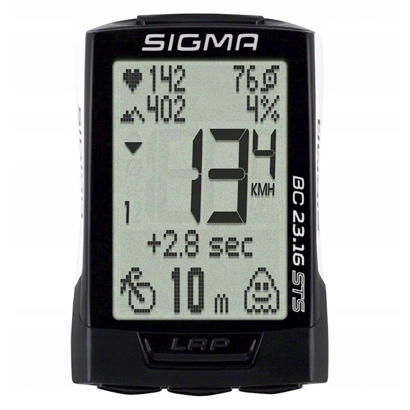 Ciclocomputer pentru biciclete, Sigma, 16 functii, Negru - eMAG.ro