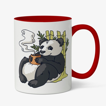 Cana Cu Urs Panda Cu O Cana Fierbinte, Animal Pufos Pe Cale De ...