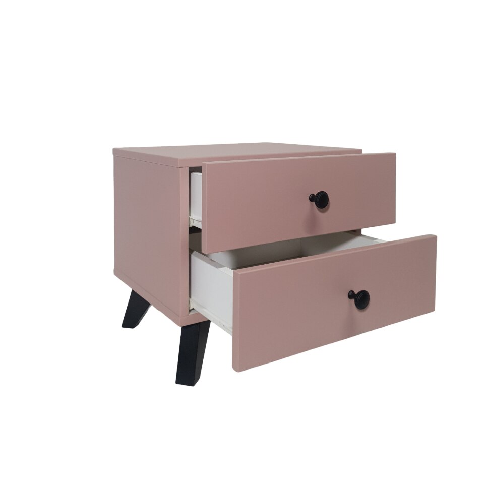 Noptiera cu 2 sertare, Roz pudrat, 410x450x380 mm - eMAG.ro