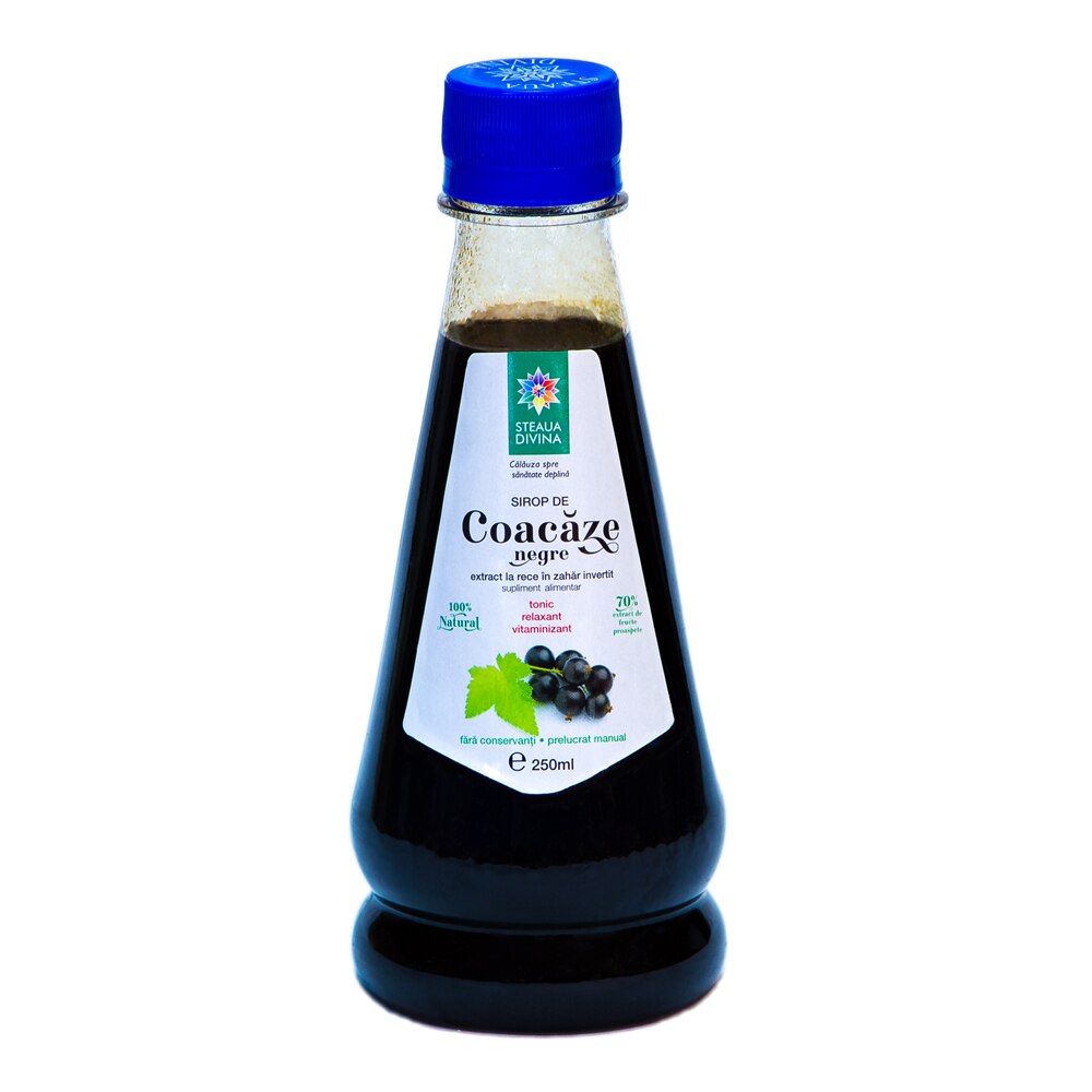 Sirop natural de Coacaze Negre presat la rece, 250ml, Steaua Divina ...
