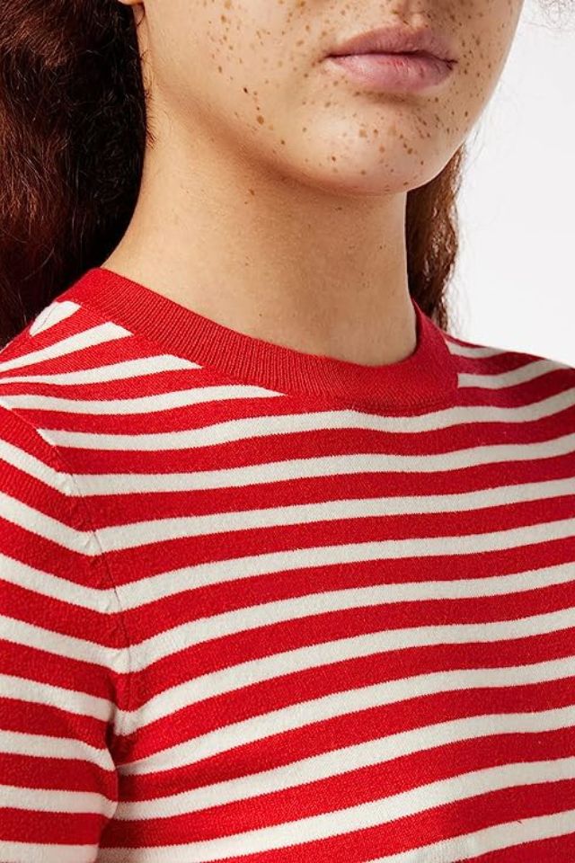 Pulover Dama Lung, find., Model cu dungi, Maneci scurte, M - eMAG.ro