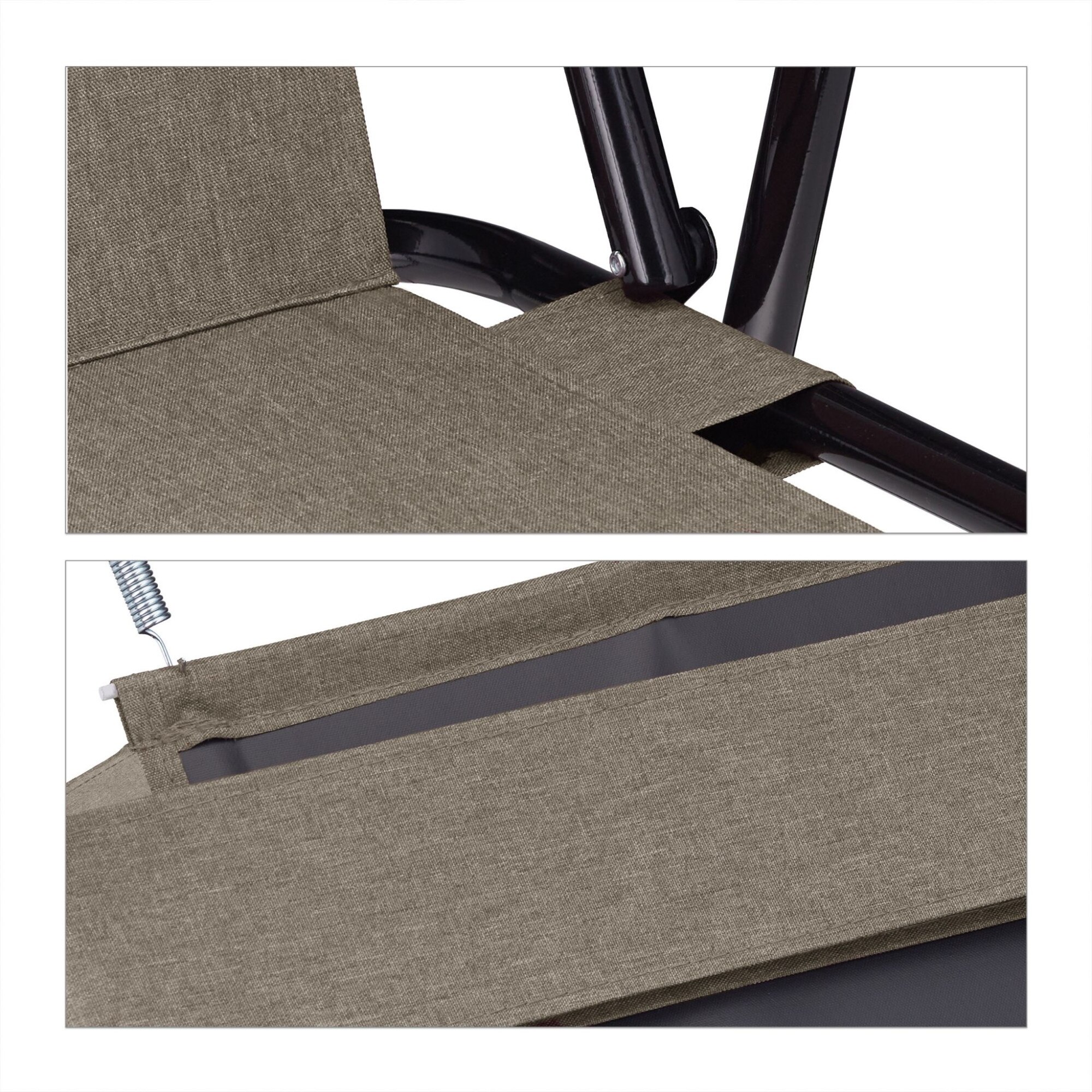 Scaun de camping/gradina, pliabil, 2 bucati, 75 x 51,5 x 60 cm, maro ...