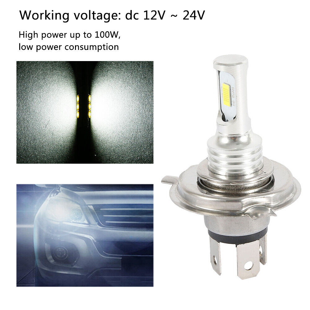 Set 2 becuri auto H4, 12 LED/BEC, 120W set, Lumina alba 6000k, super ...