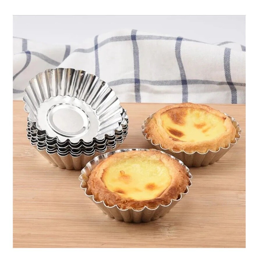 Set 24 forme rotunde din otel inoxidabil pentru Savarine, Tarte, Briose ...