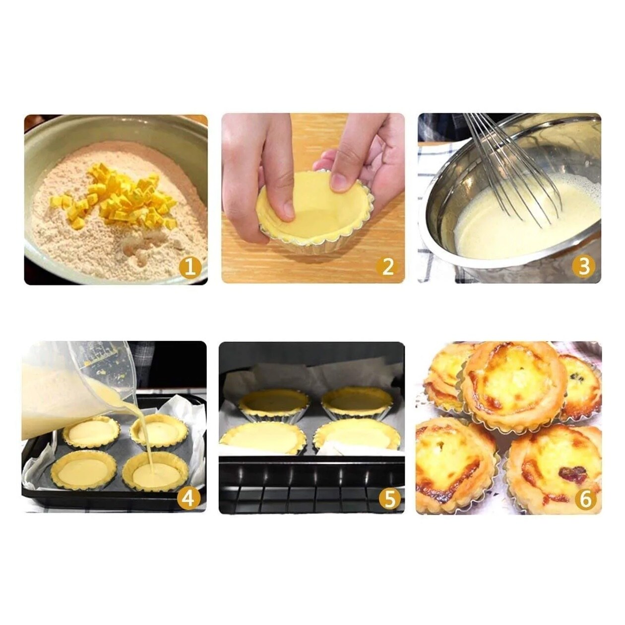 Set 24 forme rotunde din otel inoxidabil pentru Savarine, Tarte, Briose ...