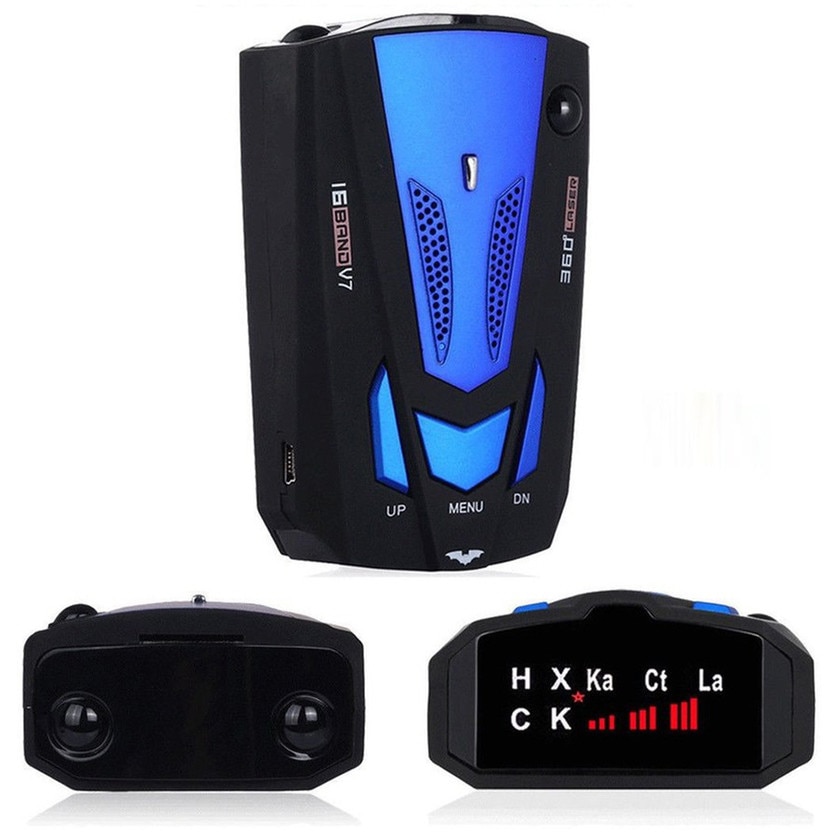 Detector radar V7, 16 benzi, 360 grade, GPS, Alerta vocala, 12V ...