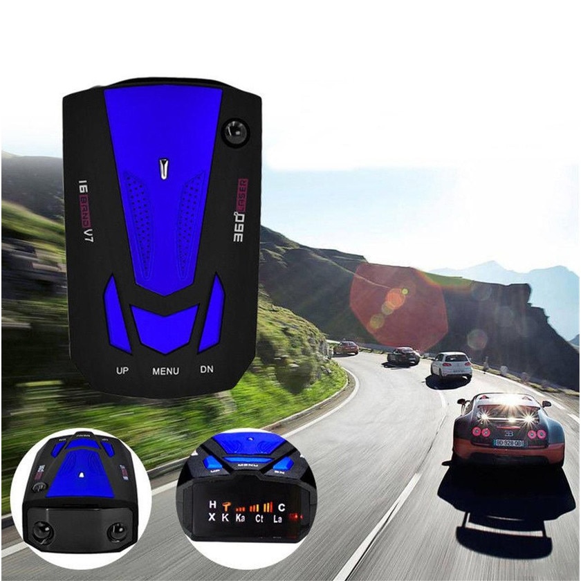 Detector radar V7, 16 benzi, 360 grade, GPS, Alerta vocala, 12V ...