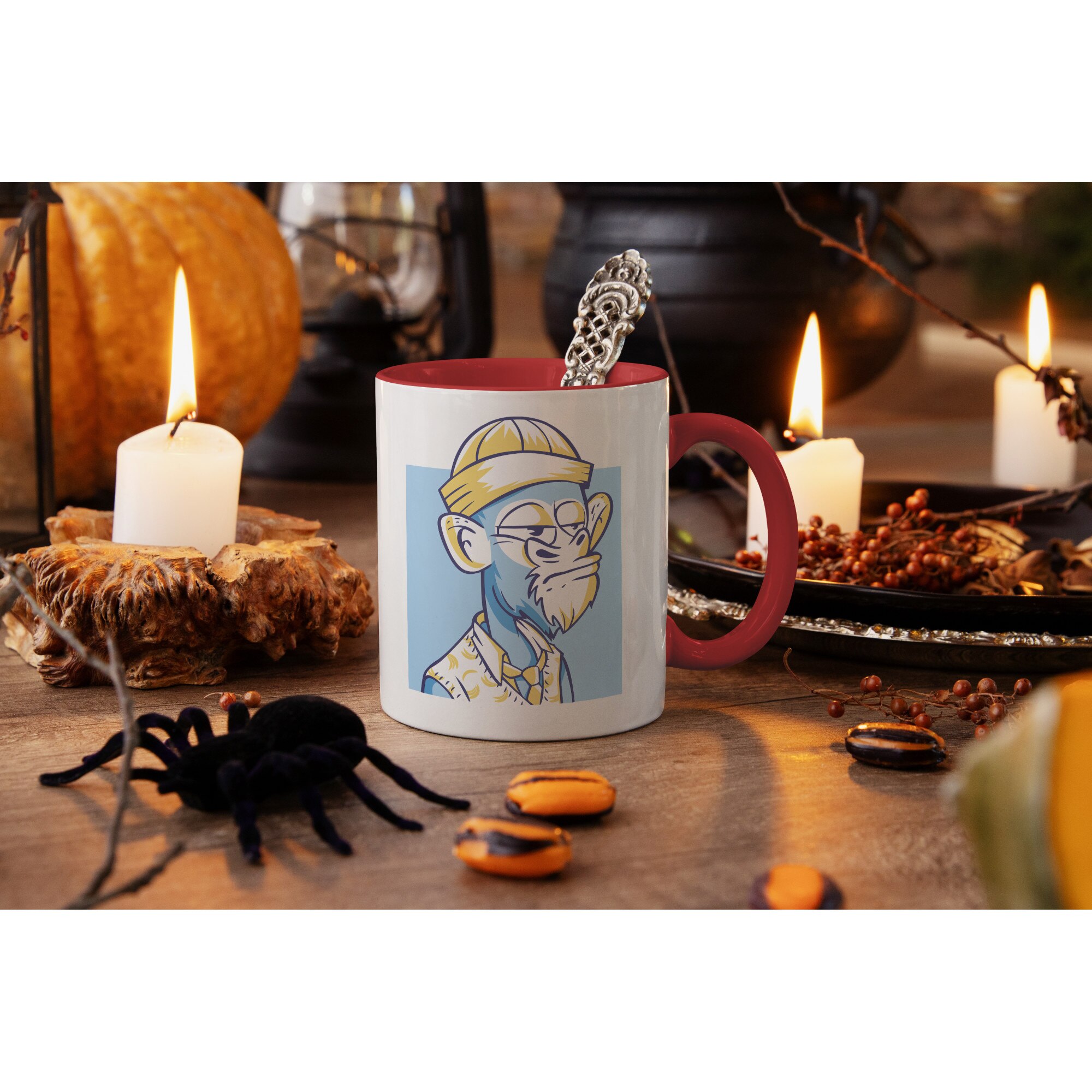 Cana Cu Maimuta Batrana Cu Cacula Galbena, Tinuta Costum Galben, Desene ...