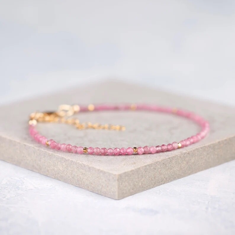 Bratara turmalina 3mm si argint handmade Dual Stax - eMAG.ro