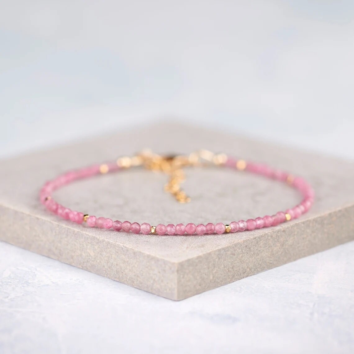 Bratara turmalina 3mm si argint handmade Dual Stax - eMAG.ro