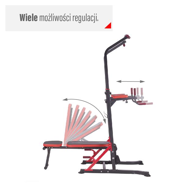 Aparat multifunctional fitness, HMS, Otel/EVA, Negru/Rosu - eMAG.ro