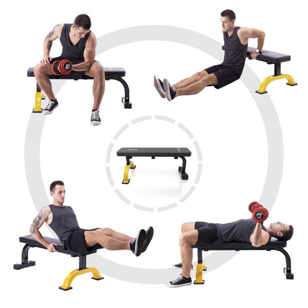 Banca fitness, HMS Premium, Otel, Negru/Galben - eMAG.ro